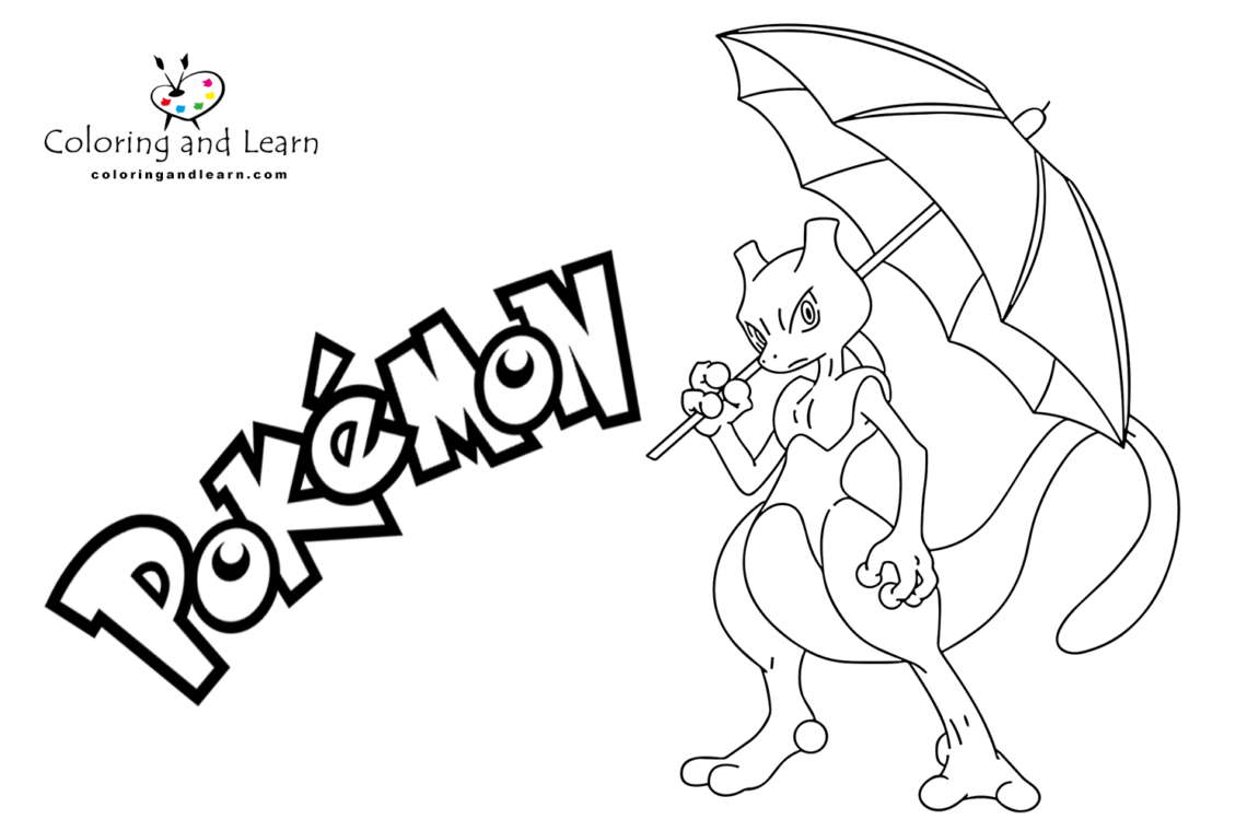 Mewtwo Coloring Pages (FREE) (2026) - Coloring and Learn